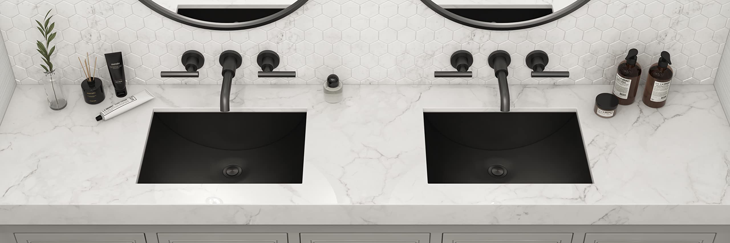 Ruvati 16 x 11 inch Gunmetal Black Undermount Bathroom Sink Stainless Steel - RVH6107BL