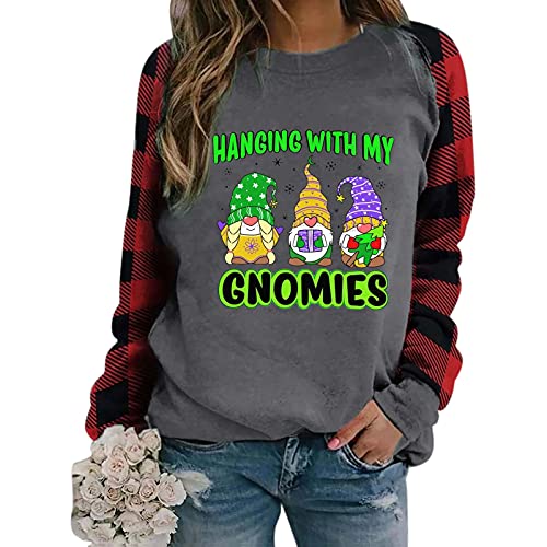 Tops For Women 2022 Cute Elk Pattern Blouse Long Sleeve Festival Shirts Relaxed Fit Workout Tops Fall Sweatshirt Green
