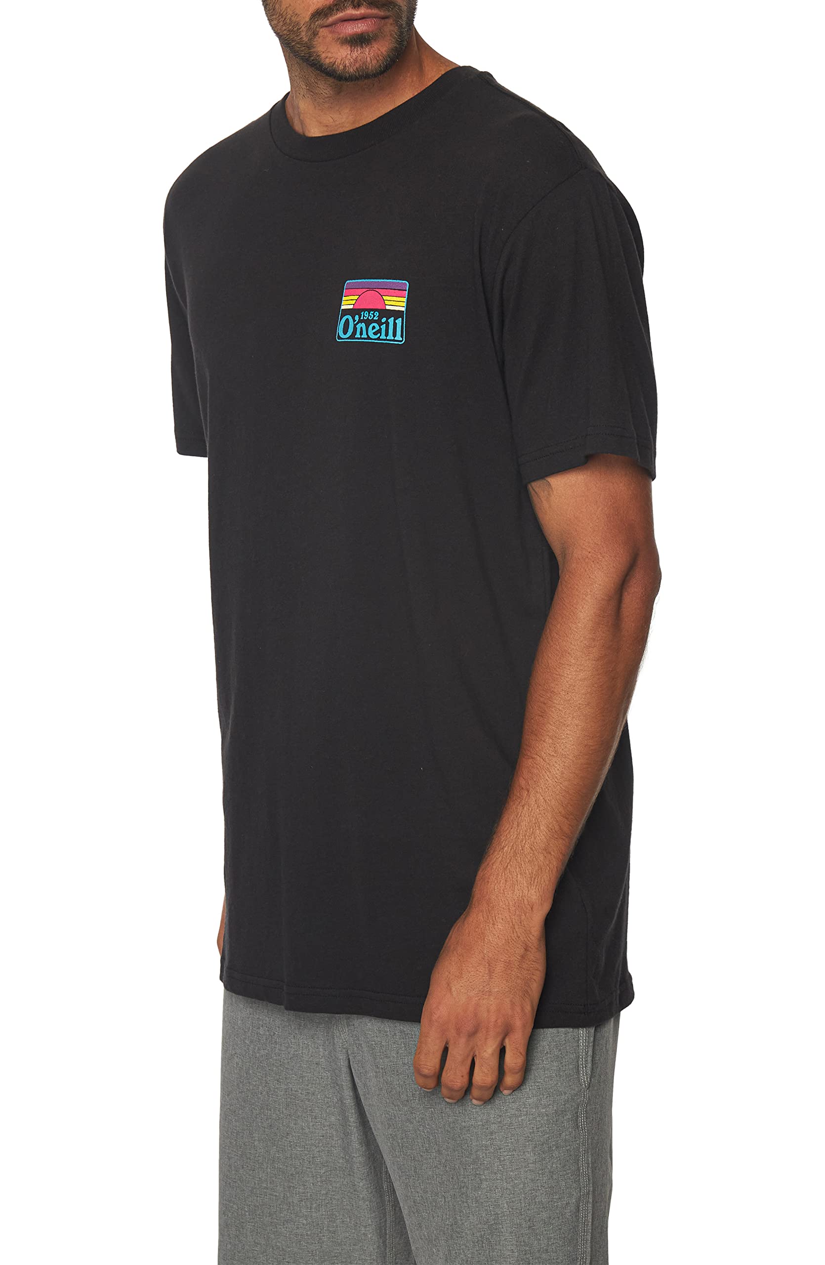 O'NEILL Mens Framework Graphic Short Sleeve T-Shirt, Black, M
