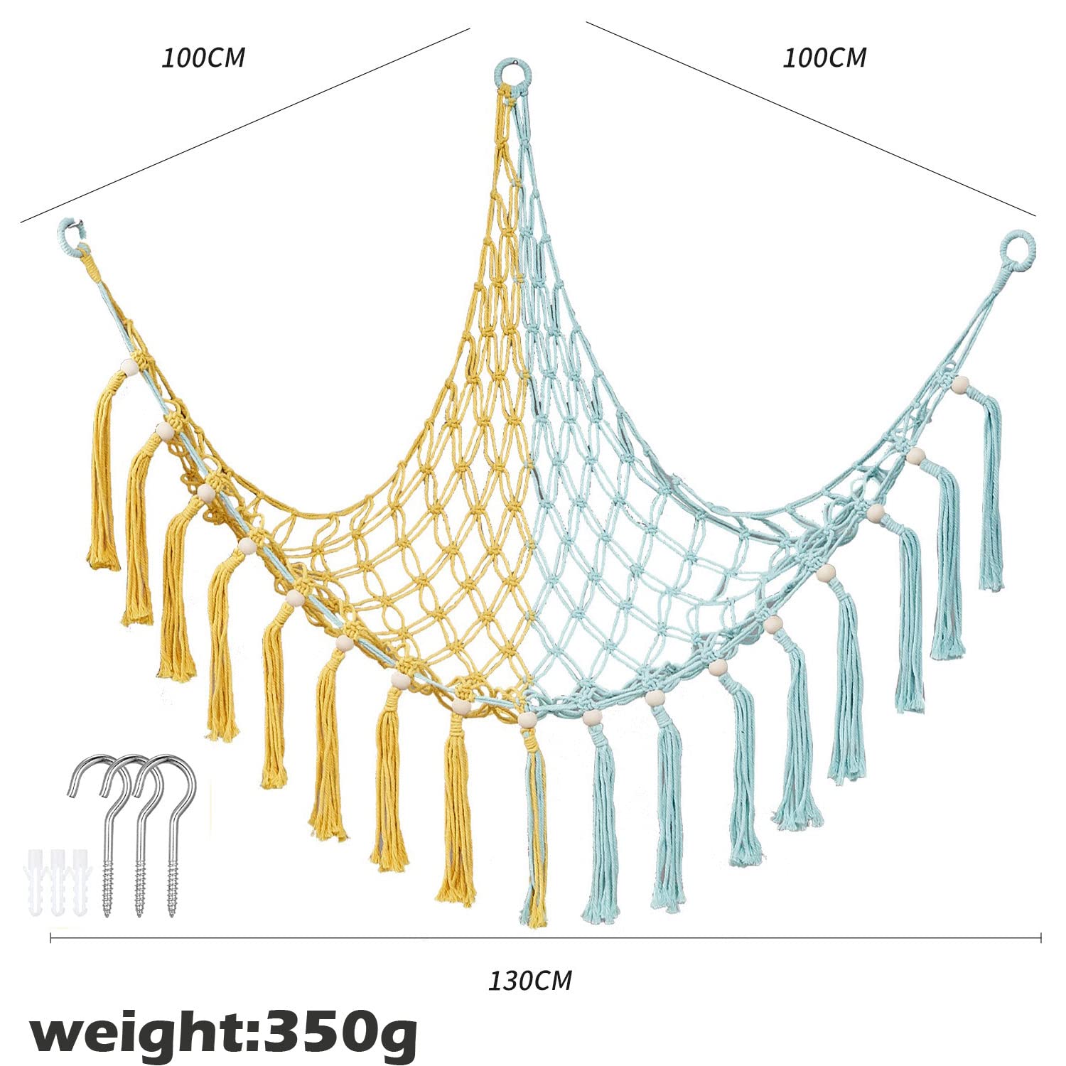 Stuffed Animal Net or Hammock with Hooks for Hanging Jumbo Doll Room Organizer Mesh Decoration-Hanging Storage Crib Kindergarten Rip-Resistant Stuff Animals Holder (SHUANGPIN)