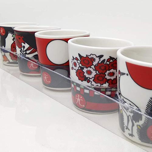 LENITH] Korean Funny Soju Shot Glasses Sets, O-Kwang Hwatu, Korea Traditional Card Game Printed for Sake, Whiskey, Tequila, Liquor