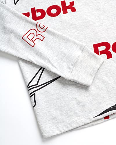 Reebok Boys' Active Jogger Set - 3 Piece Long Sleeve Shirt and Sweatpants - Performance Fleece Tracksuit for Boys (8-12), Size 8, Black Grindel