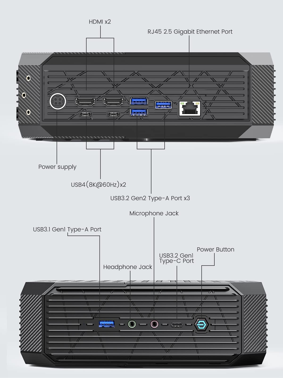 MINISFORUM Neptune Series HX77G Mini PC AMD Ryzen 7 7735HS Desktop Computer, DDR5 32GB RAM+1TB SSD, 2X HDMI & 2X USB4 Quad Outputs, AMD Radeon RX 6600M Discrete Graphics Small PC