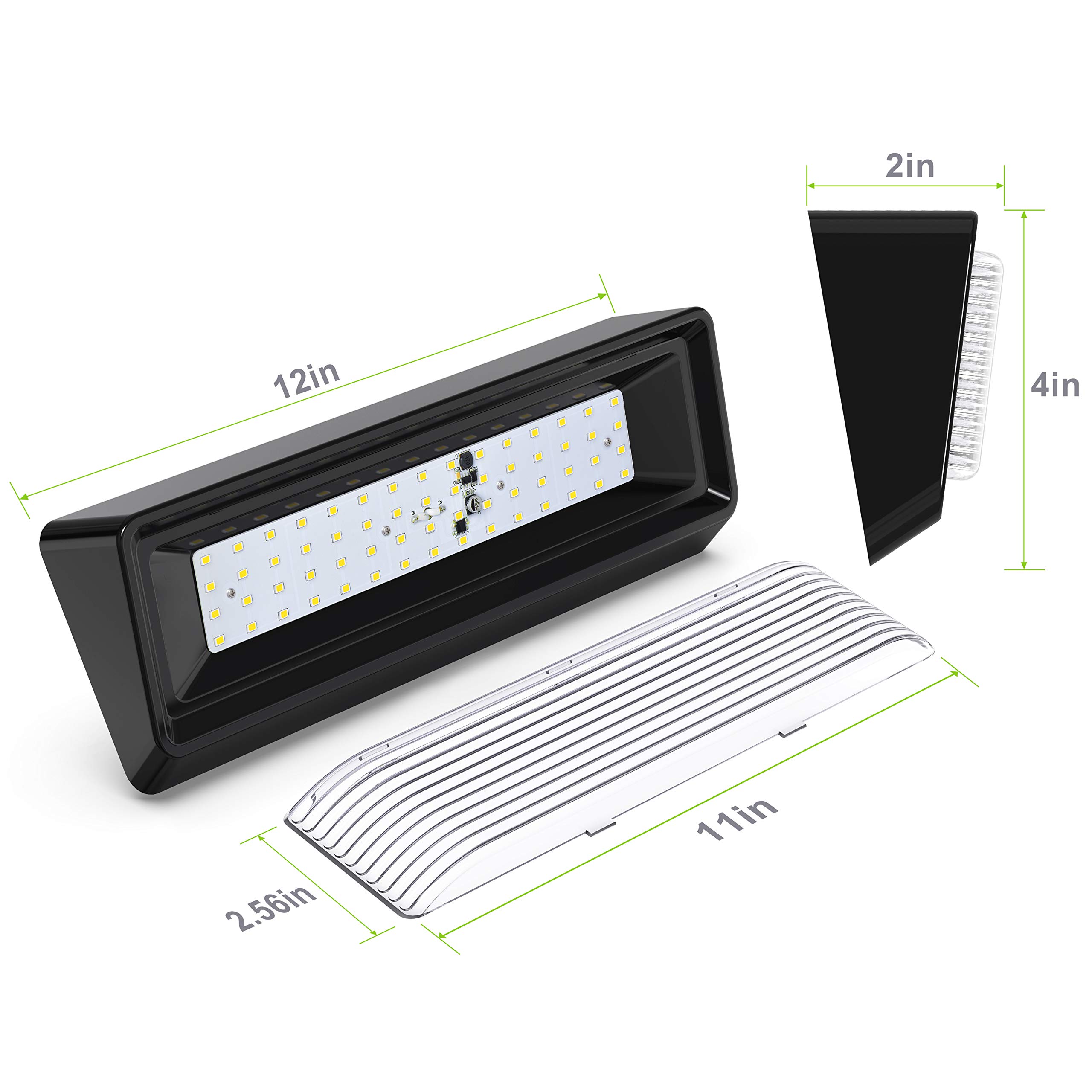 Leisure LED 2X RV Exterior Porch Utility Light XL 12v 650 Lumen Lighting Fixture. Replacement Lighting for RVs, Trailers, Campers, 5th Wheels Black Base Clear Lens (Black, 2-Pack)