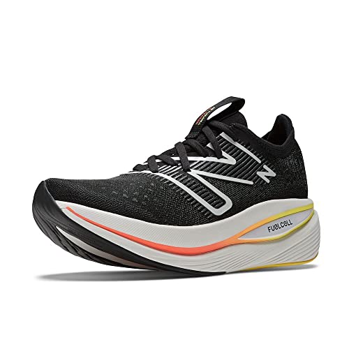 New Balance Women's FuelCell SuperComp Trainer V1 Running Shoe, Black/Black Metallic/Neon Dragonfly, 8.5