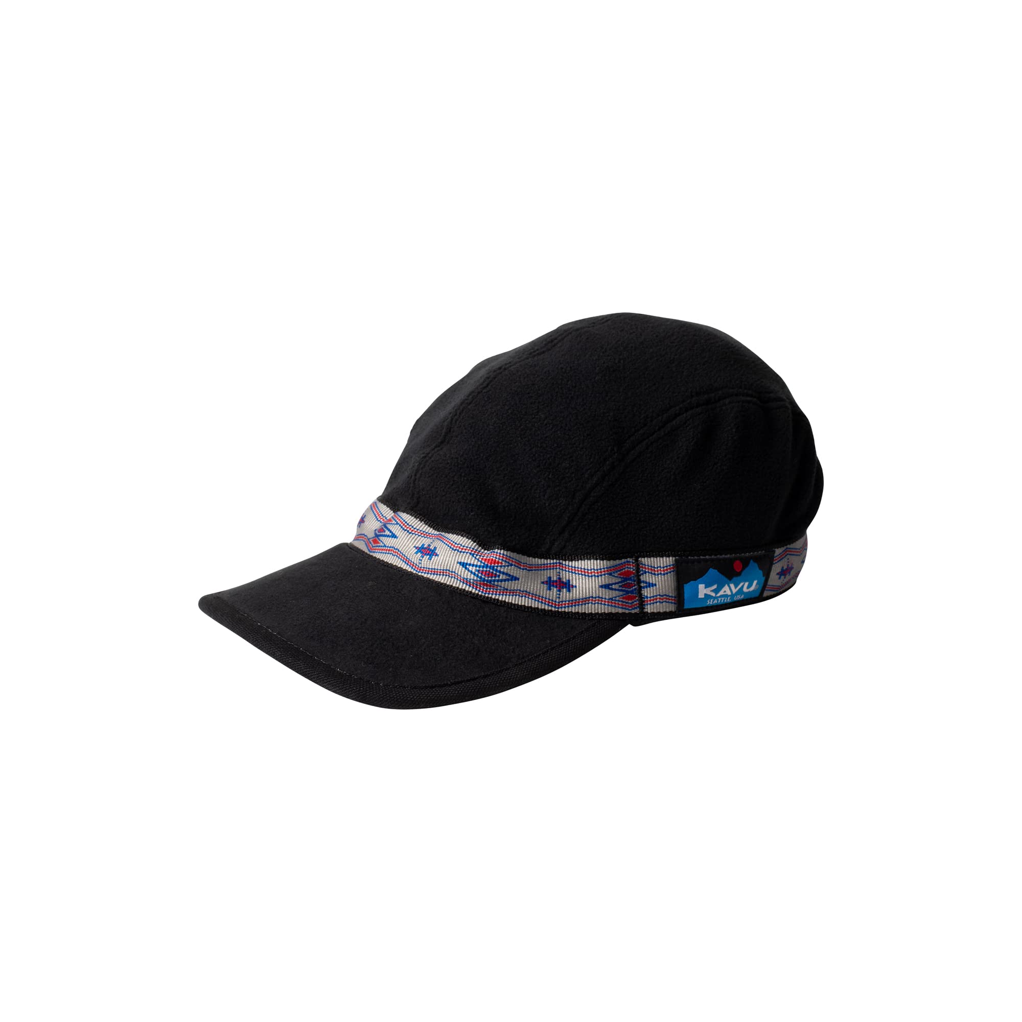 KAVU Fleece Strapcap Fishing Hat Low Profile Four Panel Cap - Charcoal Heather - S