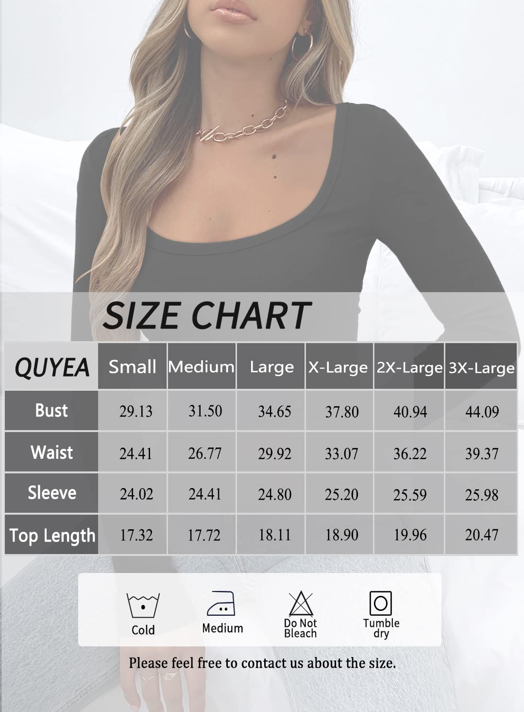 QUYEA Women's Square Neck Long Sleeve Ribbed Slim Fitted Shirts Tops Casual Basic Bodycon Crop Top Black,X-Large