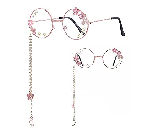 Kawaii Glasses With Chain Kawaii Accessories Glass Case Included Cute Glasses Cosplay Accessories Kawaii Sakura Accessories