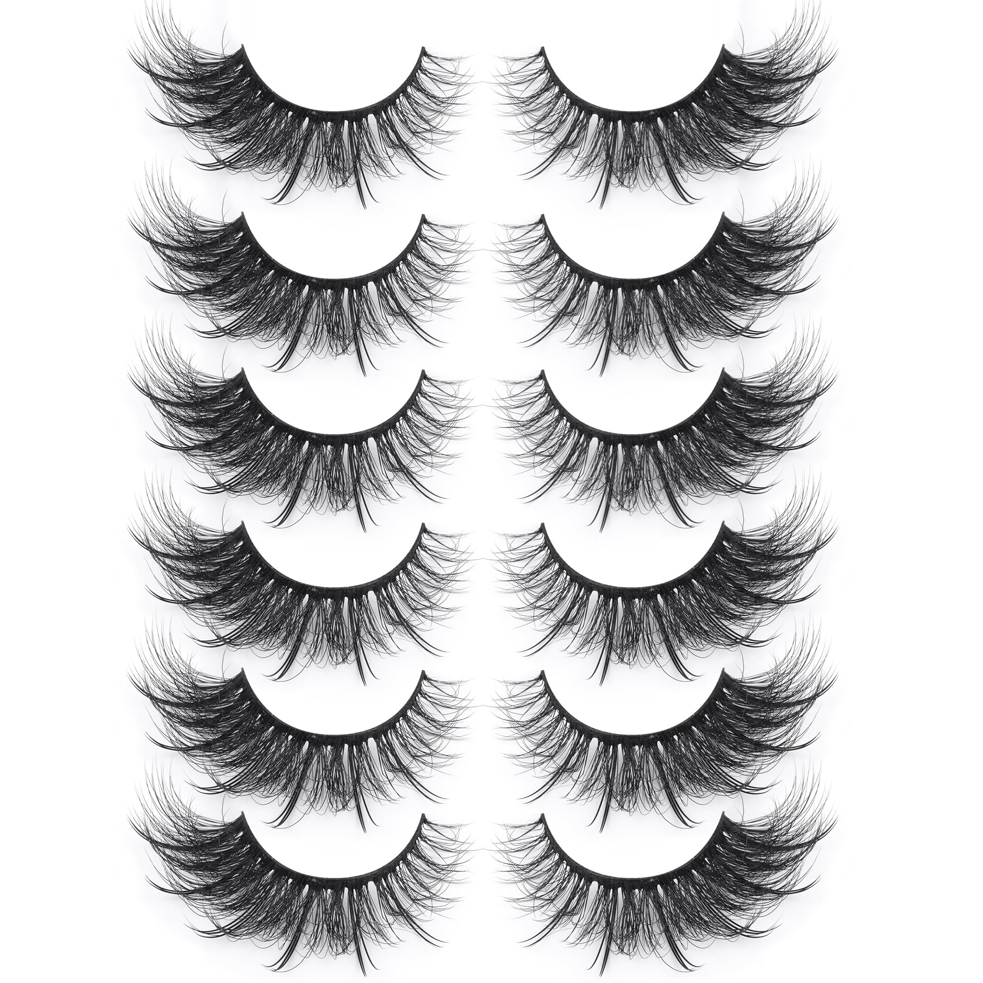 Mink Lashes Natural Look Wispy False Eyelashes Fluffy Fairy False Lash Strips that look Like Extensions 19mm Faux Mink Lash Cat Eye Lash by Focipeysa