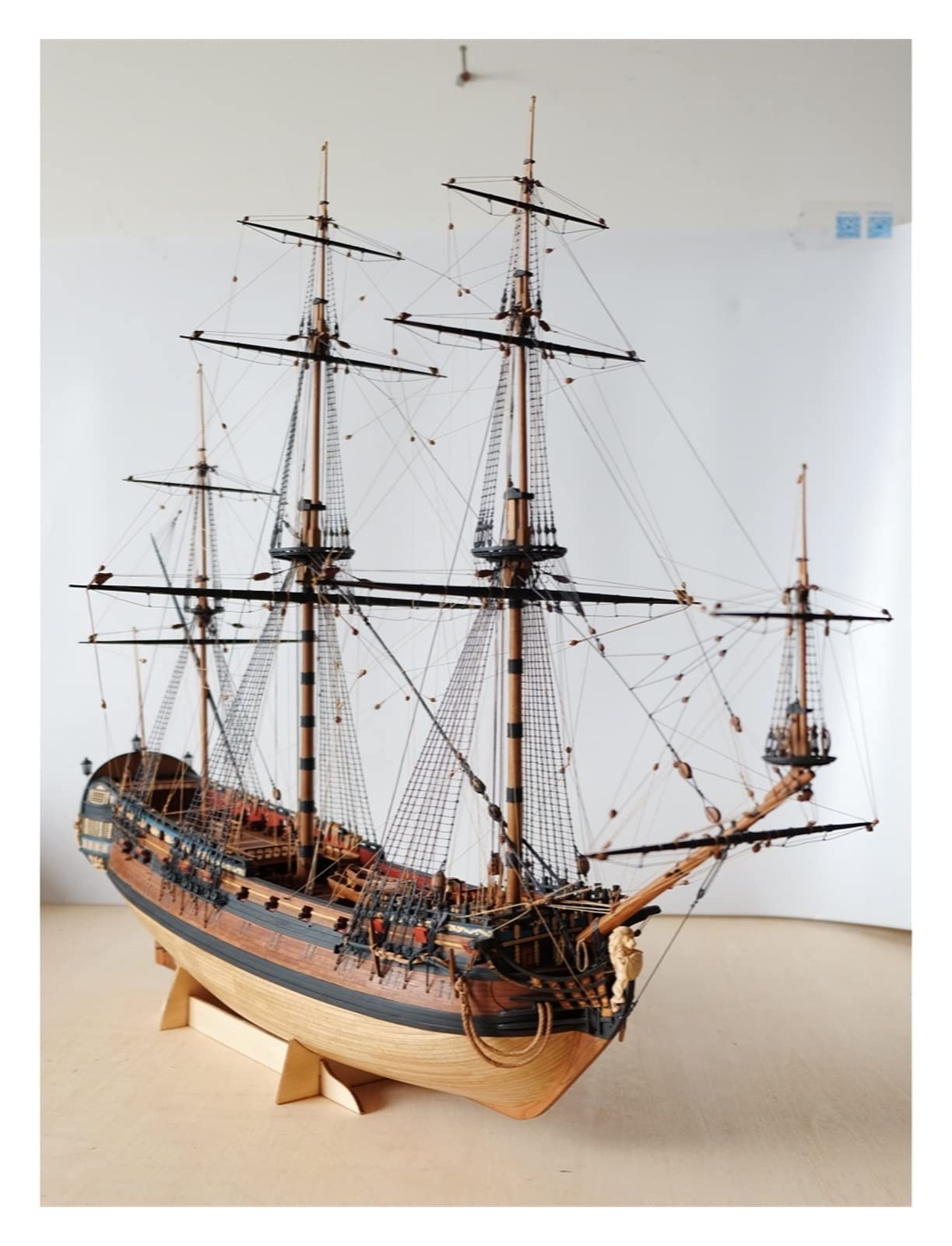 REELAK 3D Model Space Sense for: Scale 1/96 Classic Wooden Boat Model Kit 1715 Boat Wooden Model Puzzle Sailing Theme Party