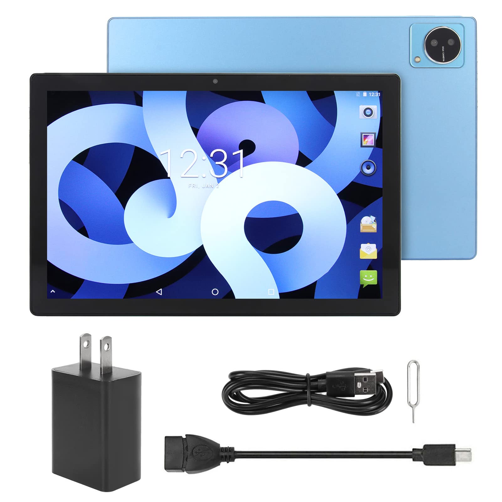 Luqeeg Office Tablet, US Plug 100‑240V 8GB RAM 128GB ROM Tablet HD CPU COTA Core 10.1 Inch Dual IPS Camera for Family (#4)