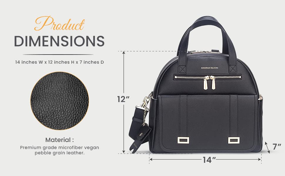Sheeriah Bloom New and Upgraded Diaper Bag Backpack, Leather Baby Bag Tote Diaper Backpack with Changing Pad, Hand Sanitizer Holder Stroller Hooks, Lightweight Stylish Mommy Bag Daisy Collection