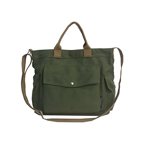 JUXINPIJU Vintage Canvas Messenger Bag Large Capacity Crossbody Bag Hangbag for Women and Girls