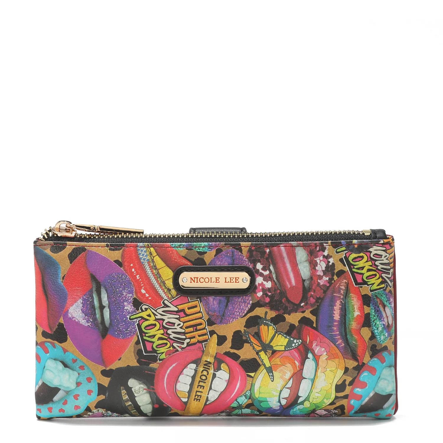Nicole Lee Amanda Bifold 2 Pieces RFID Zipper Wallet, Removable Cardholder Wallet, ID Windows, Multi Organization (Success in New York)