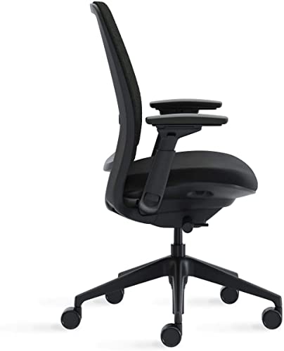 Steelcase Series 2 Office Chair, Black Frame and 3D Microknit Back, Era Fabric (Onyx)