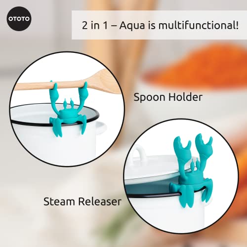 OTOTO Pack of 2 - Aqua the Crab Spoon Rest + Red the Crab Utensil Holder