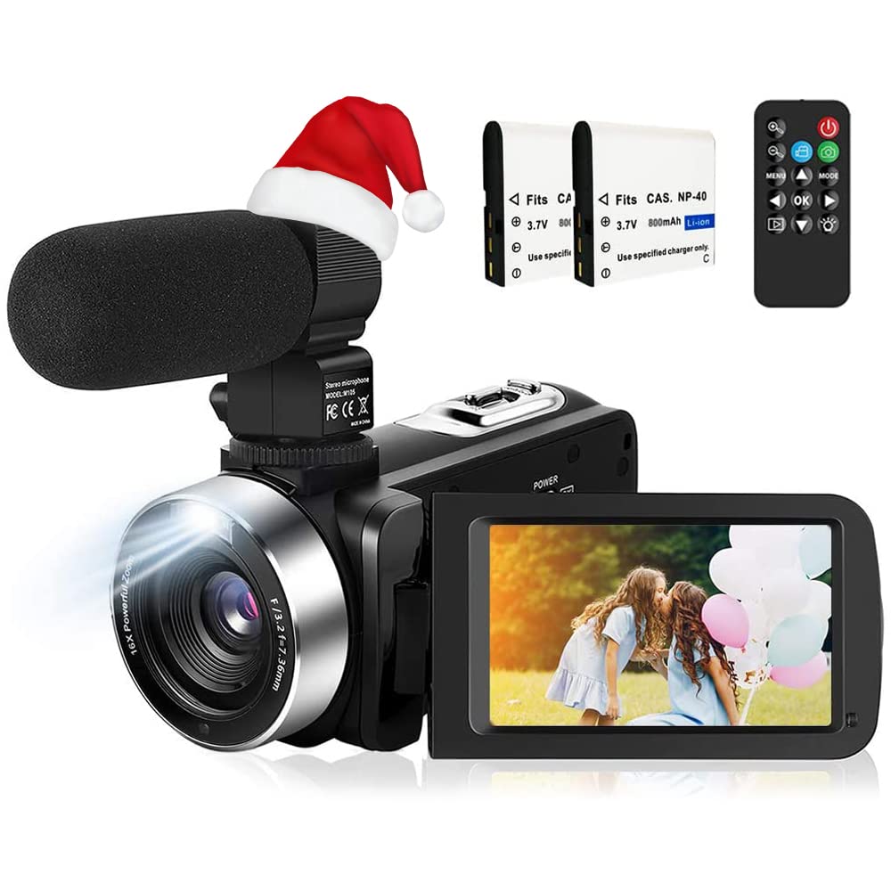 KOMERY Video Camera for YouTube Vlogging Digital Camera Camcorder with Microphone 30MP 3.0 Inch Camera 1080P 30FPS FHD 270 Degree Rotation Screen 16X Digital Zoom Camera for YouTube Video Recorder
