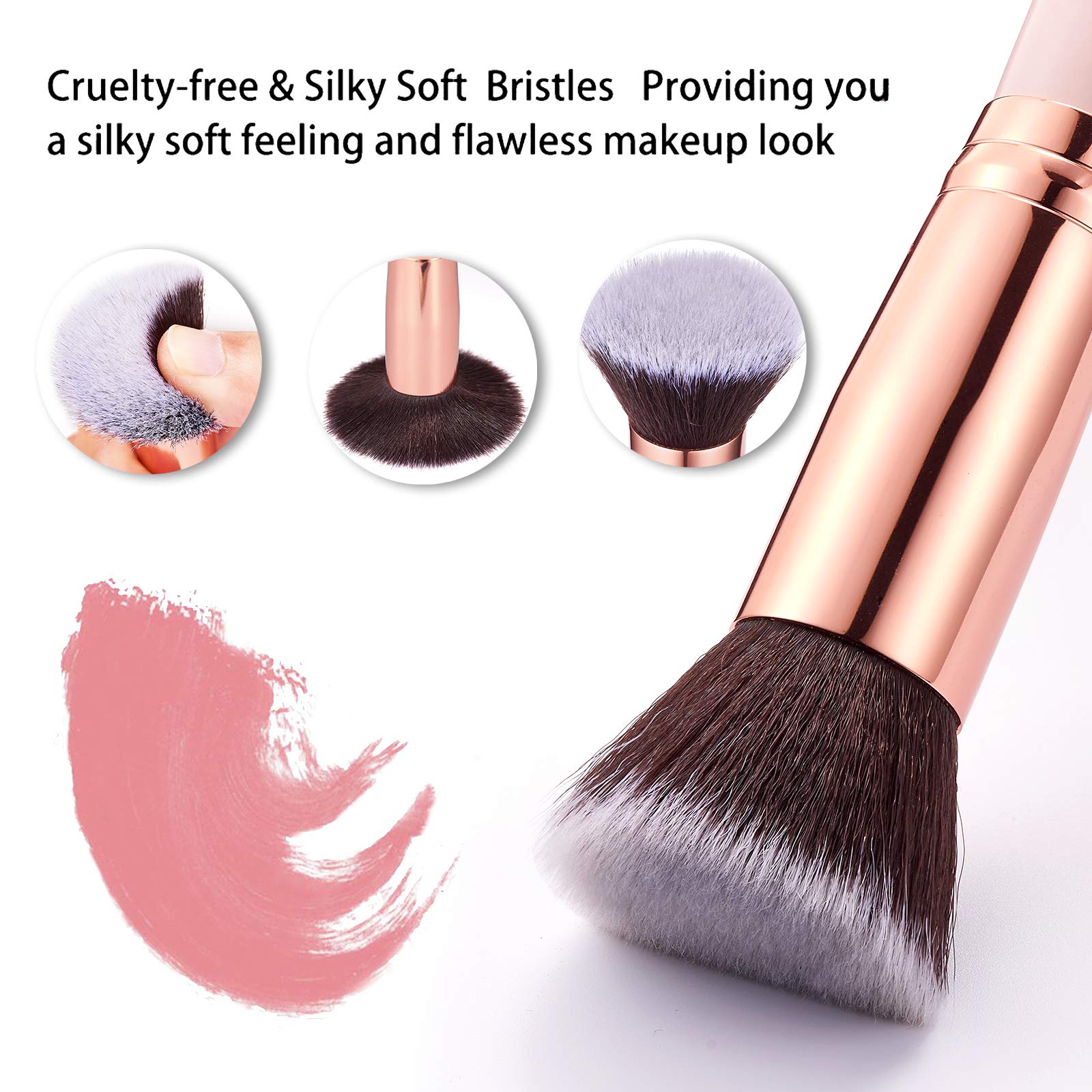 SIGHTLING Kabuki Foundation Brush Makeup Face Brush Flat Top with 12 Colors Eyeshadow Palette,Long Lasting Blendable Make Up Eye Shadows, Waterproof & Long Lasting Smokey Eye Makeup