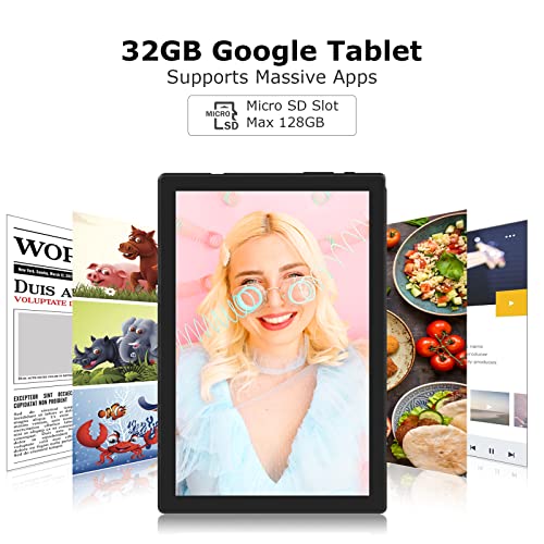 TPZ Tablet 10.1 inch, Android 10.0 OS, 32GB Expanded to 128GB, Wi-Fi, Dual Camera, Google Certified, 10.1ββ IPS HD Display, Bluetooth, 6000mAh - 2PCS