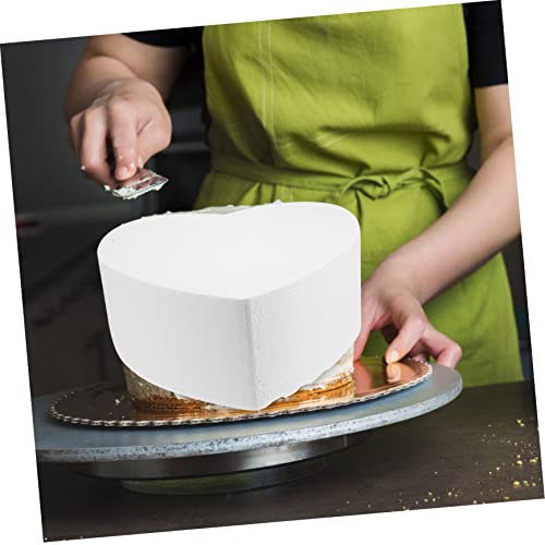 NOLITOY 2pcs Foam Cake Model Heart Cake Dummies Foam Heart Cake Foam Cake Form Foam Heart Shapes Floral Foam Shape Foam Cake Dummies Foam Cake Rounds Wedding White To Rotate Mold