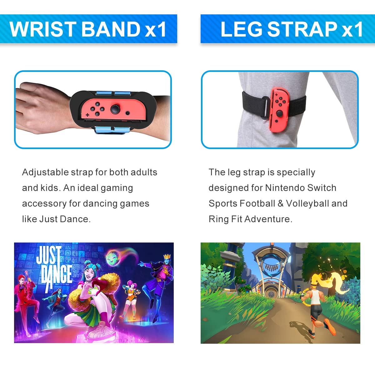 QWOS 12 in 1 Switch Sports Games Accessories Bundle for Nintendo Games ,Enhanced Gaming Immersion Switch Sports Accessories Compatible with Nintendo