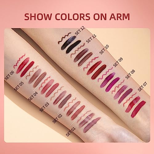 MAEPEOR All In One Lip Kit 3 In 1 Smooth Lipliner Lipgloss and Lipstick Set with Matte Velvet Liquid Lipstick Hydrating Moisturizing Lip Gloss and Creamy Lip Liner (Kit 12, Black Magic)