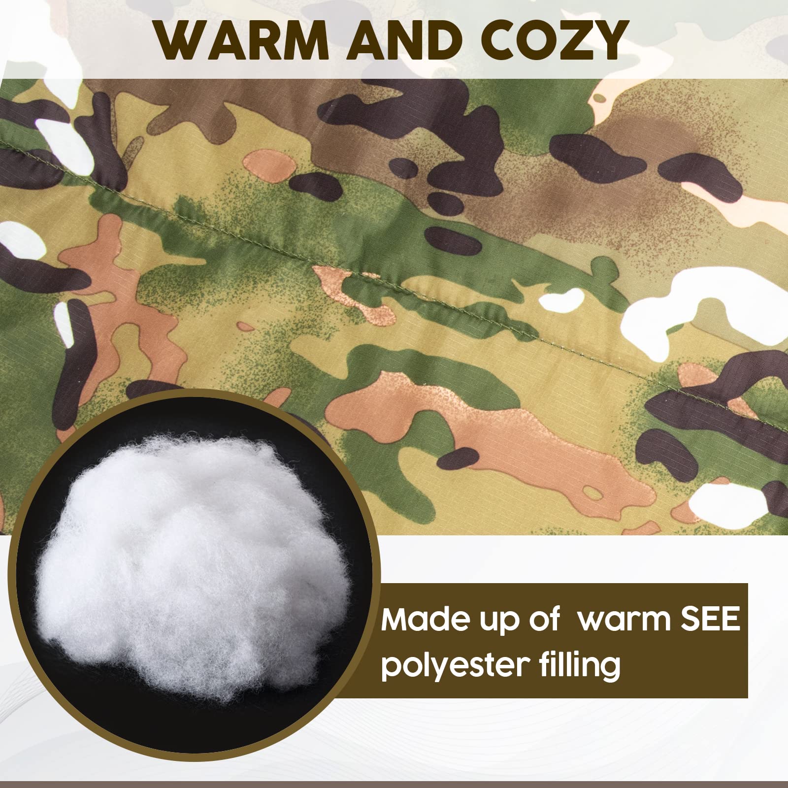 Mummy Sleeping Bag, TALENTUSER Sleeping Bag 0-20 Degree with Carrying Bag Portable for Adults Camping Traveling Hiking, Camouflage