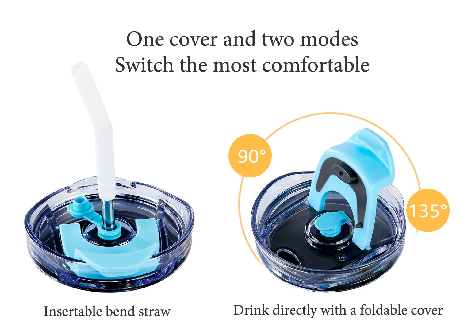 Murmioo 40OZ Tumbler with Handle and Straw,Insulated Leak Proof Double Walled Stainless Steel Travel Mug,Reusable Water Bottle Cup,keep Cold Ice,Hot water for Hours(Blue white gradient)