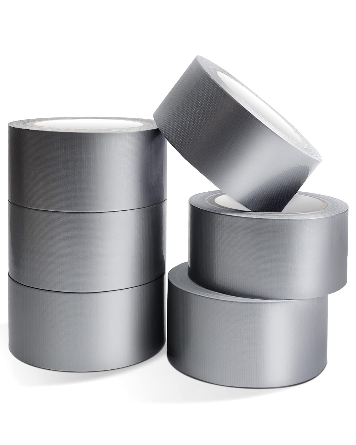 WeLiu Silver Duct Tape 2in x 30Yards 6-Pack Heavy Duty Duct Tape Flexible No Residue Strong Waterproof Tear by Hand Indoor & Outdoor Use