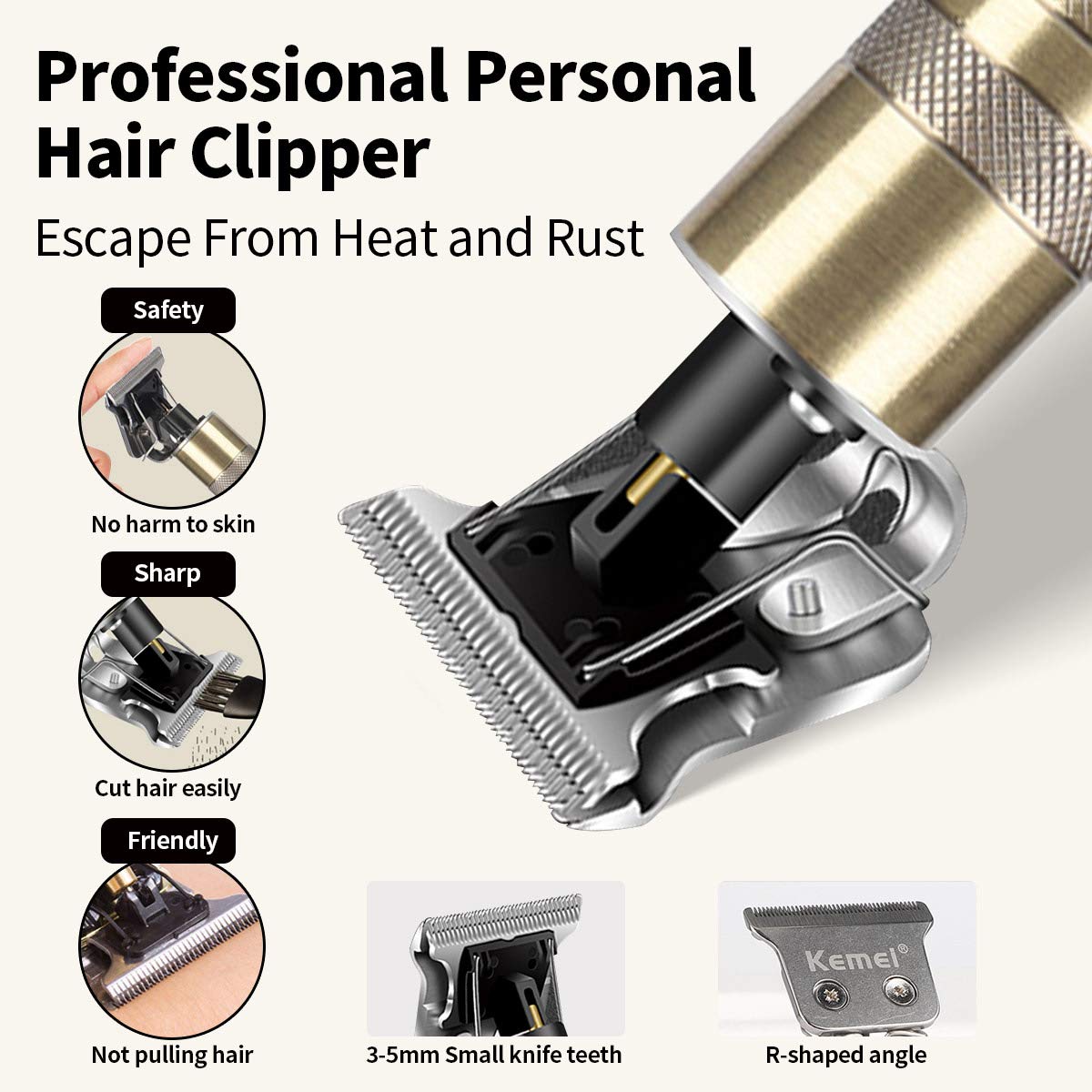 LIDIWEE Hair Clippers for Men, Zero Gapped Trimmers, Personality Professional Cordless Rechargeable T-Blade Trimmer Precision Clippers for Hair Cutting