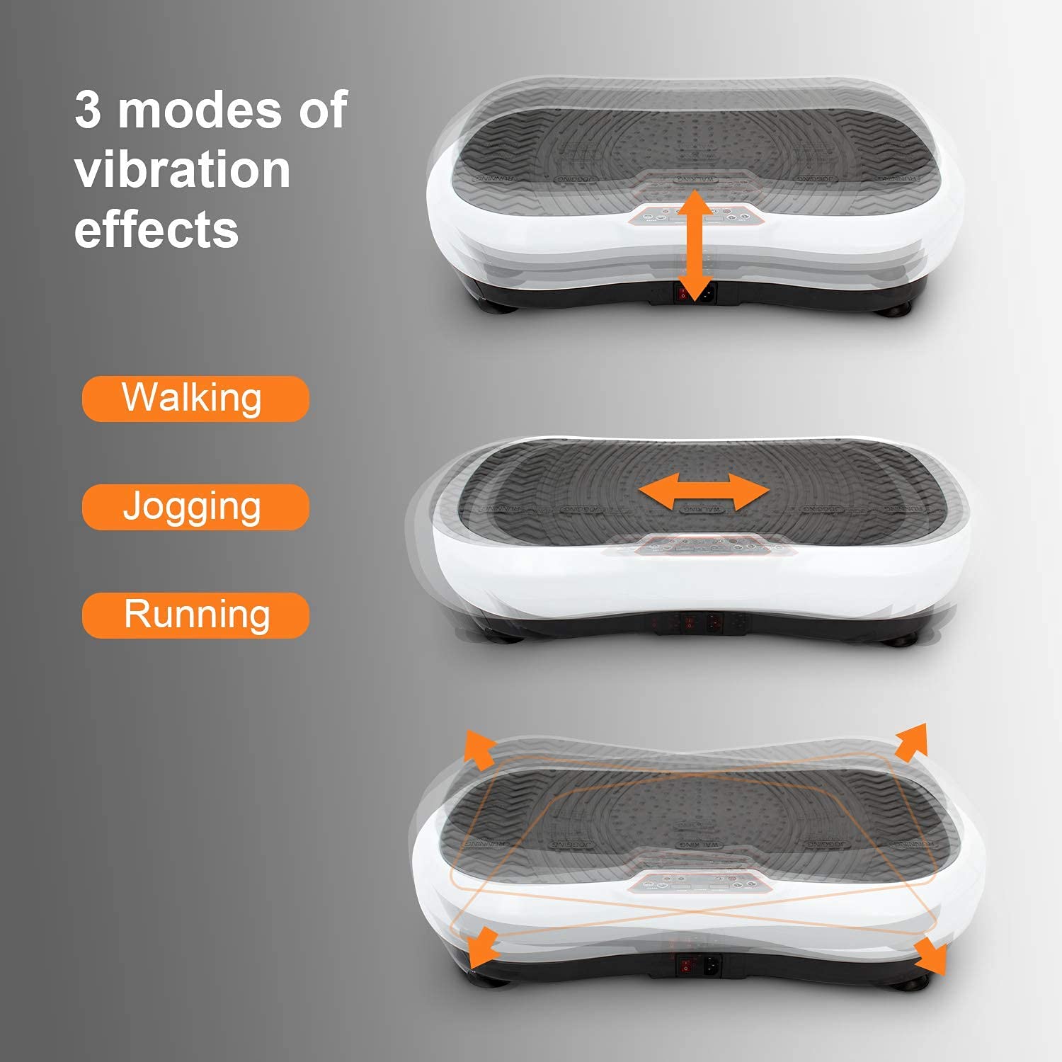 Leogreen Vibration Plate, Portable 3D Exercise Machine with 2 Resistance Bands, Whole Body Trainer for Home Fitness with 180 Levels Adjustable Speed and Time Settings, Maximum Weight 330lbs