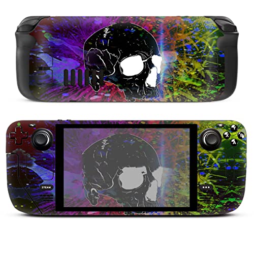 Skin Sticker for Steam Deck Gaming Console Skull Pattern Protective Vinyl Decal Anti Fingerprint Scratch Resistant (0259)