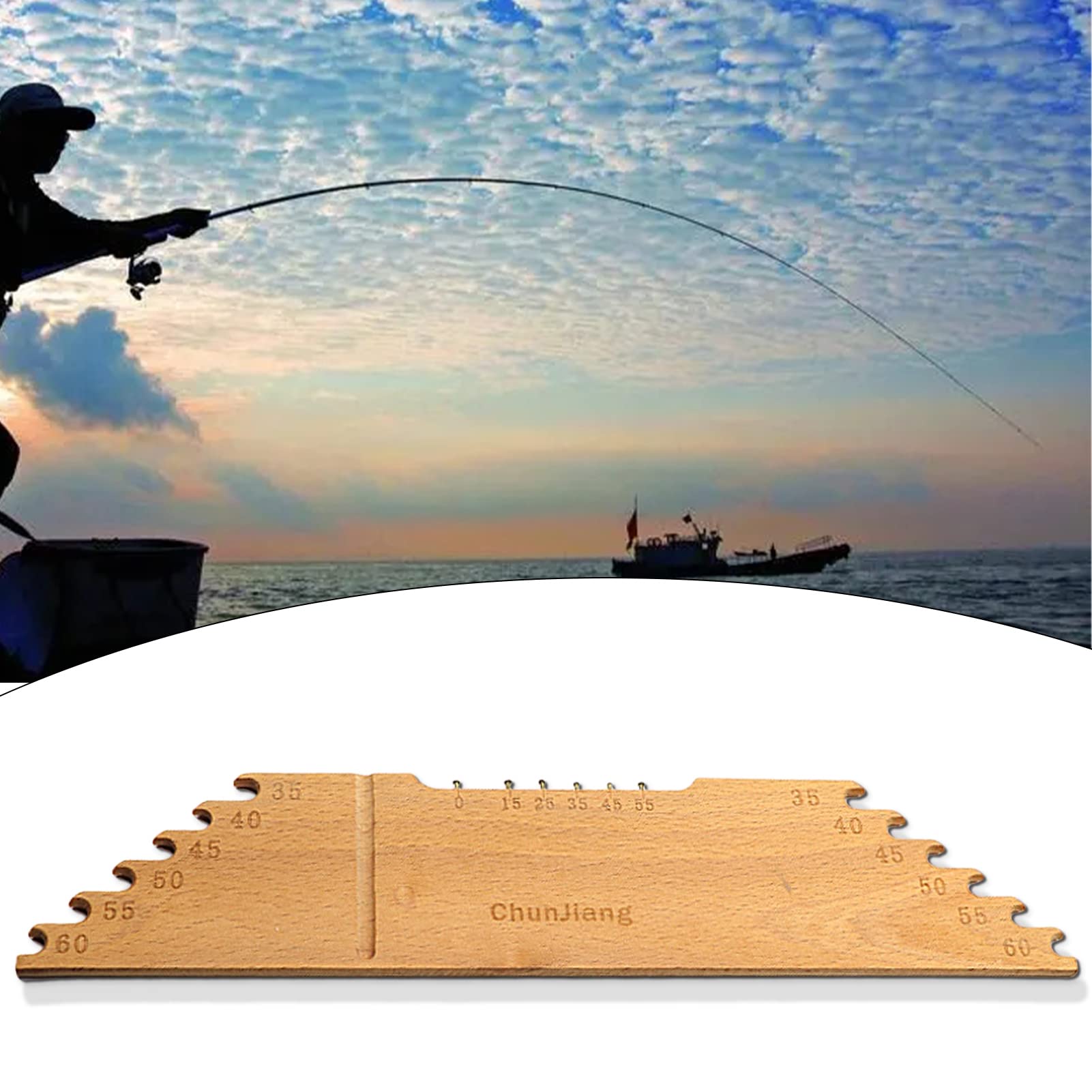 porfeet Fishing Line Measurement Board Measurement Comfortable Texture Useful Spool Fishing Line Ruler Measurement Tool 18-30cm
