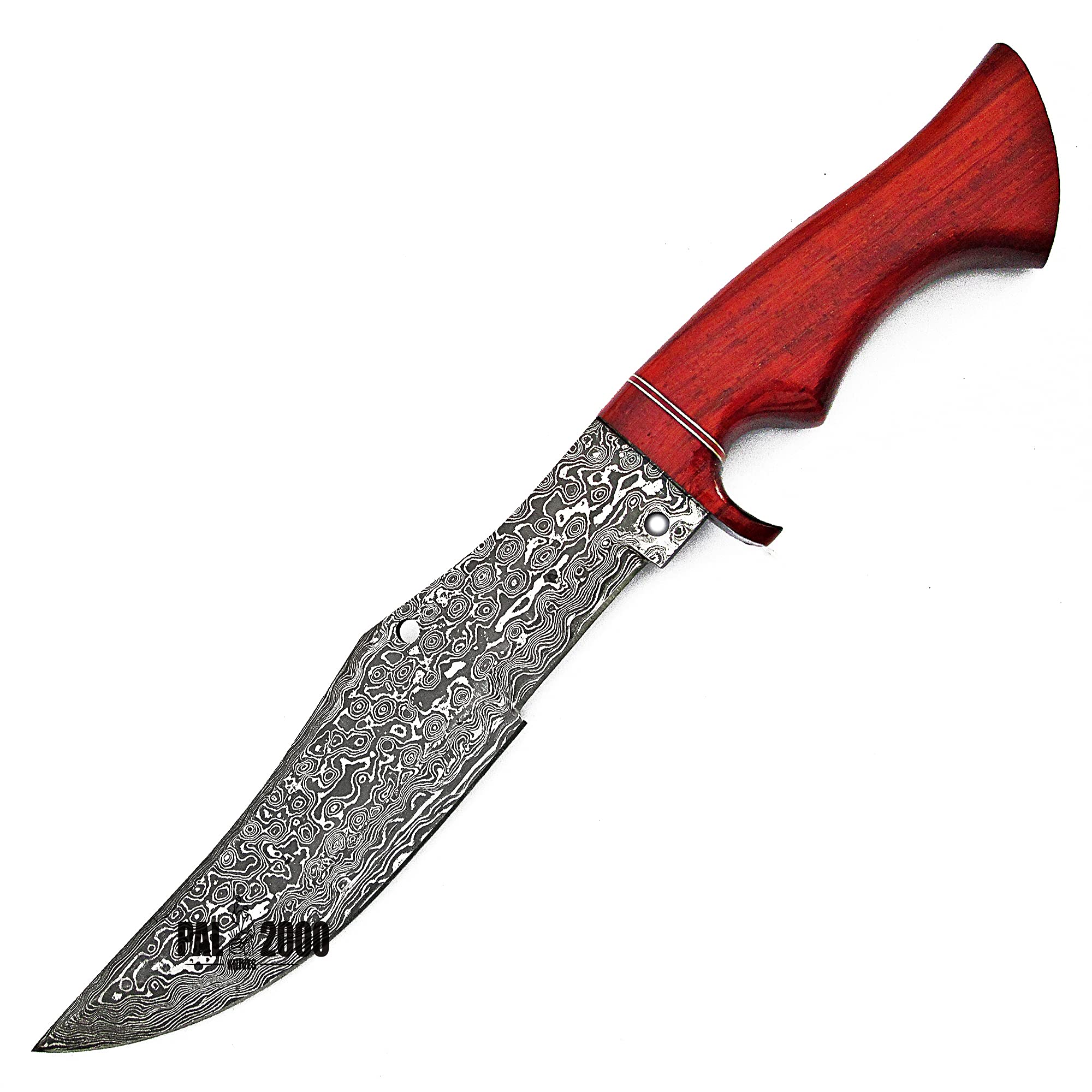 PAL 2000 HUNTING KNIVES Custom Handmade Damascus Steel Knife 14 Inch Color Wood Handle Raindrop pattern Blade with sheath, Sspo-9961