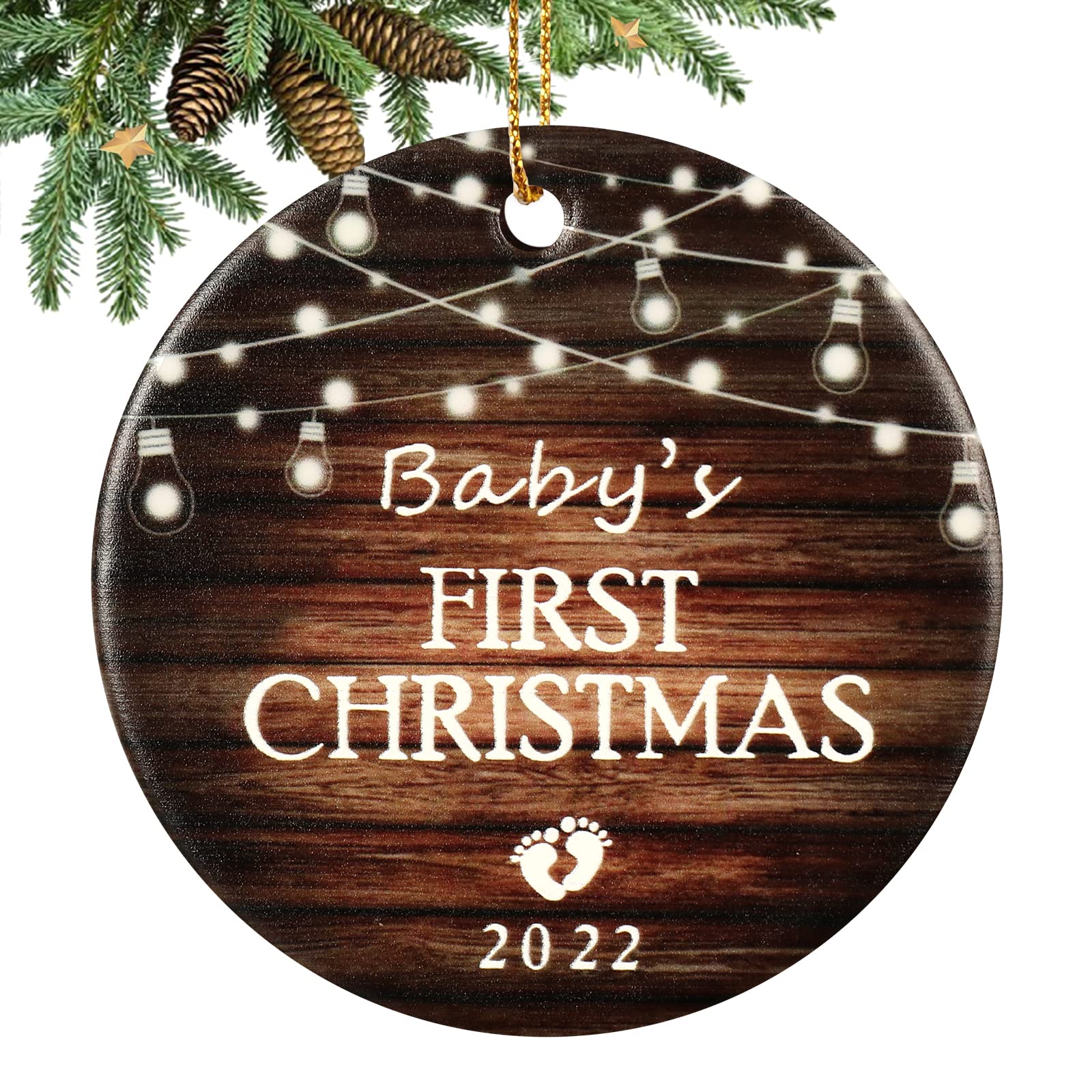 SENKENA, Babys First Christmas Ornament 2022, Baby - 3" Ceramic Ornament