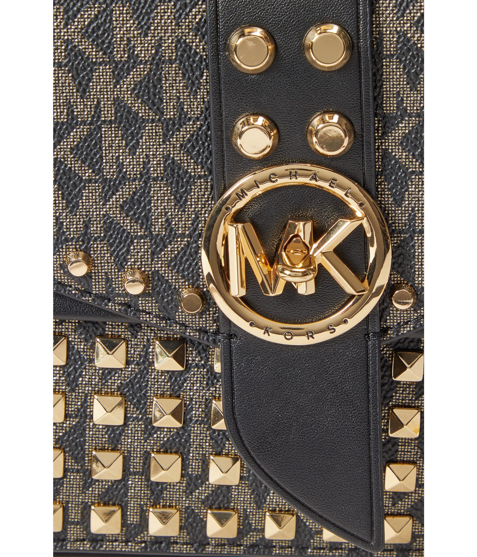 Michael Kors Greenwich Small Convertible Cross Body Black/Gold One Size