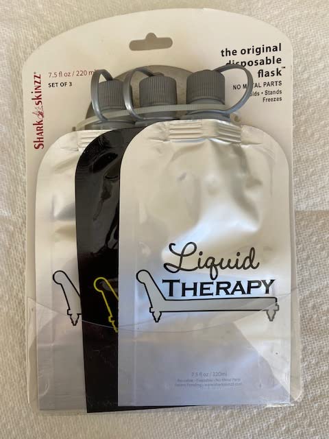 Shark Skinzz, Liquid Therapy, Original Disposable Flask, 7.5 FL, 220 ML (Set of 3, Two Silver, One Black)
