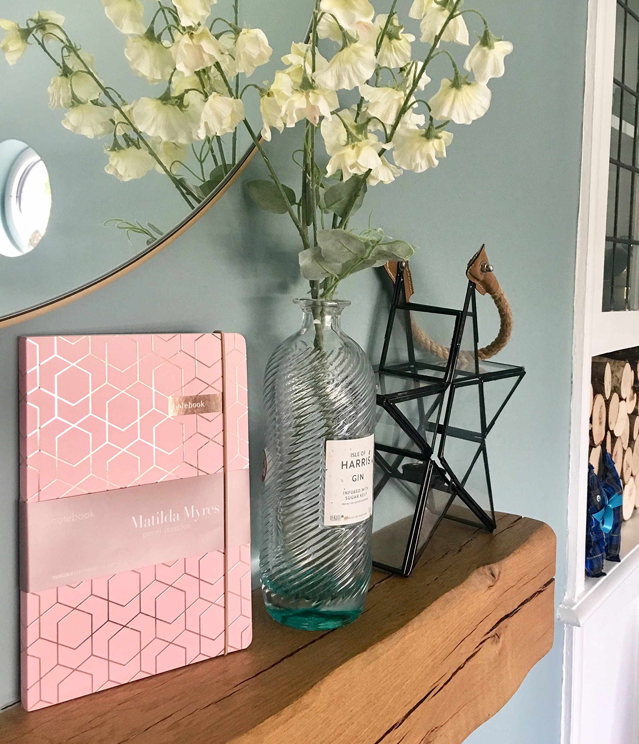 Matilda Myres Notebook - Rose Gold Foil - Teal