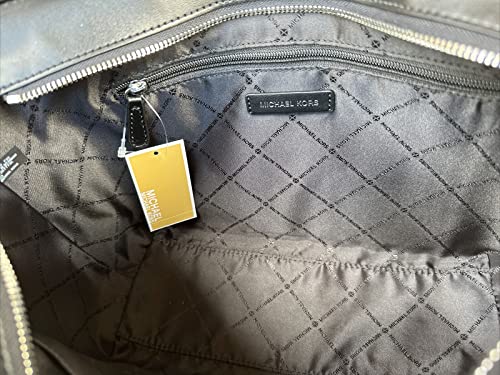 Michael Kors Jet Set Item Medium Front Pocket Chain Tote Bag Purse (Black Silver)