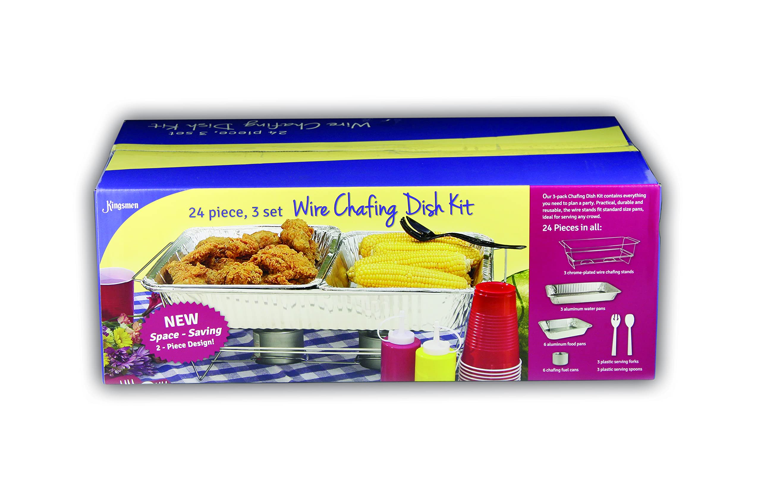 MARYLAND PLASTICS INC. Kingsmen Chafing Dish Kit - 23" x 13.4" x 18.25" | Silver | Pack of 24