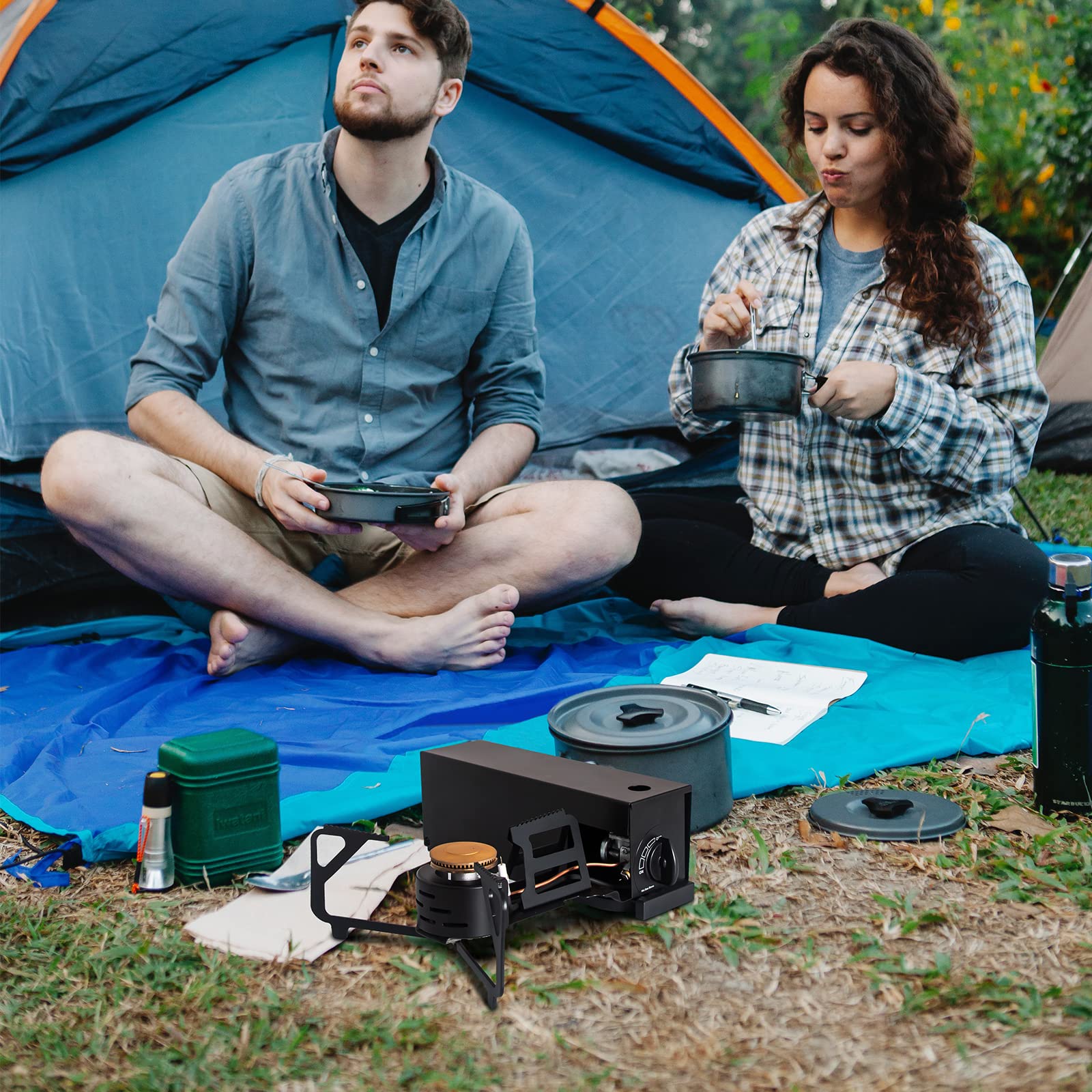 Portable Butane Camping Stove - Taschyas Foldable Portable Single Burner Butane Gas Small Compact Camp Stove, Camping and Backpacking Essentials