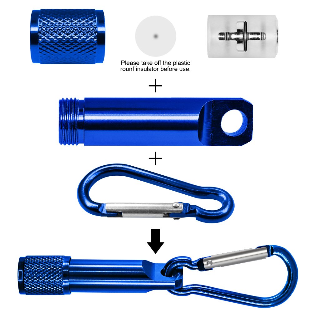 maxin 6 Pack Mini LED Keychain Flashlight, Battery Poweres Torch Light,Super Mini Key Chain Flashlights, for Home and Outdoor Activities. (6 Colors)