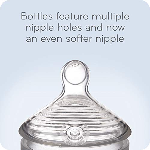 NUK Simply Natural Glass Baby Bottles and Pacifier Newborn Gift Set, 11 Piece Set