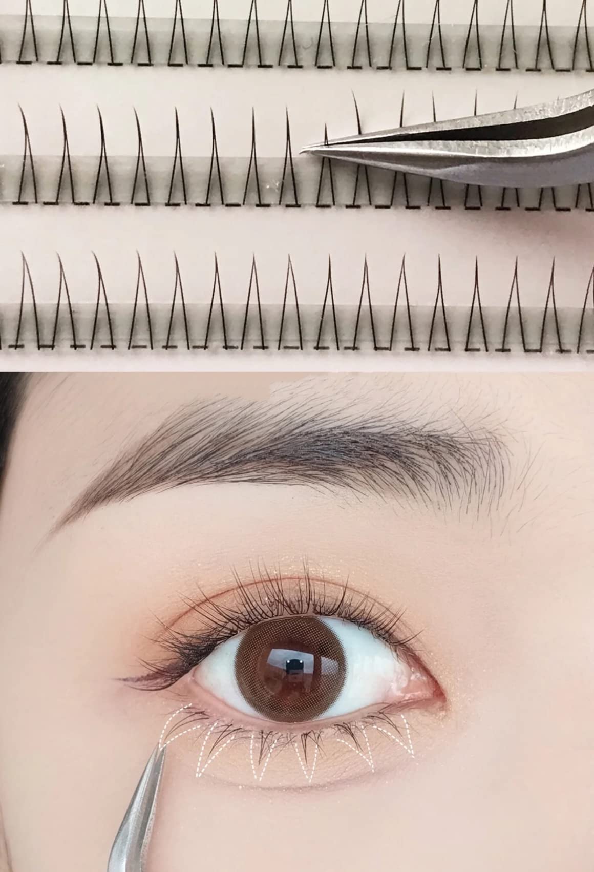 Ninetynine 240pcs V Shape Bottom Lower Lash (6-7mm) Natural Individual False Eyelash Extension Soft Handmade Bottom Lashes Clusters