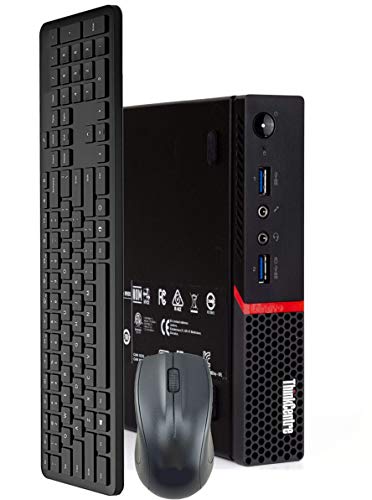 Lenovo ThinkCentre M700 Tiny Computer Desktop PC, Intel Quad Core i5 6400T Processor, 16GB Ram, 256GB M.2 SSD,Wireless Keyboard & Mouse, WiFi | Bluetooth, Windows 10 Professional (Renewed)