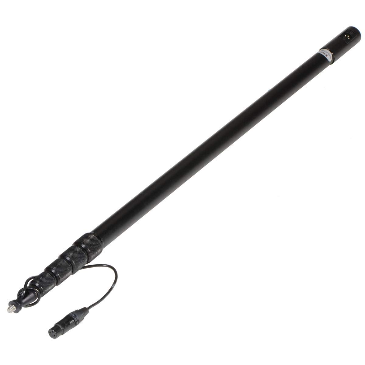 K-Tek KE-144CCR 3'.3"-12' Avalon Series Aluminum Boompole, Internal Coiled Cord - Nuetrik Female XLR on Top Pigtail & Switchcraft Male XLR, Side Exit