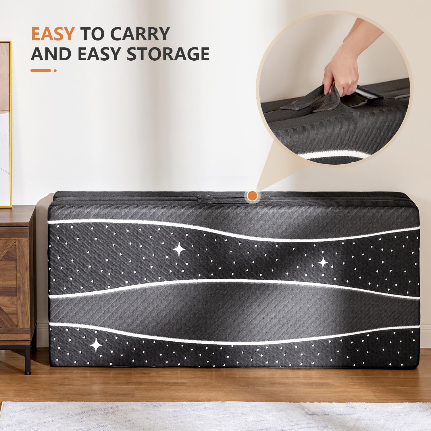 Sweetnight Tri-fold Mattress - 4 Inch Dual-layer Foam Folding Mattress | Removable & Washable 500G Superfine Fiber Cover | Suitable for Camping, RV & Home Use (Full)
