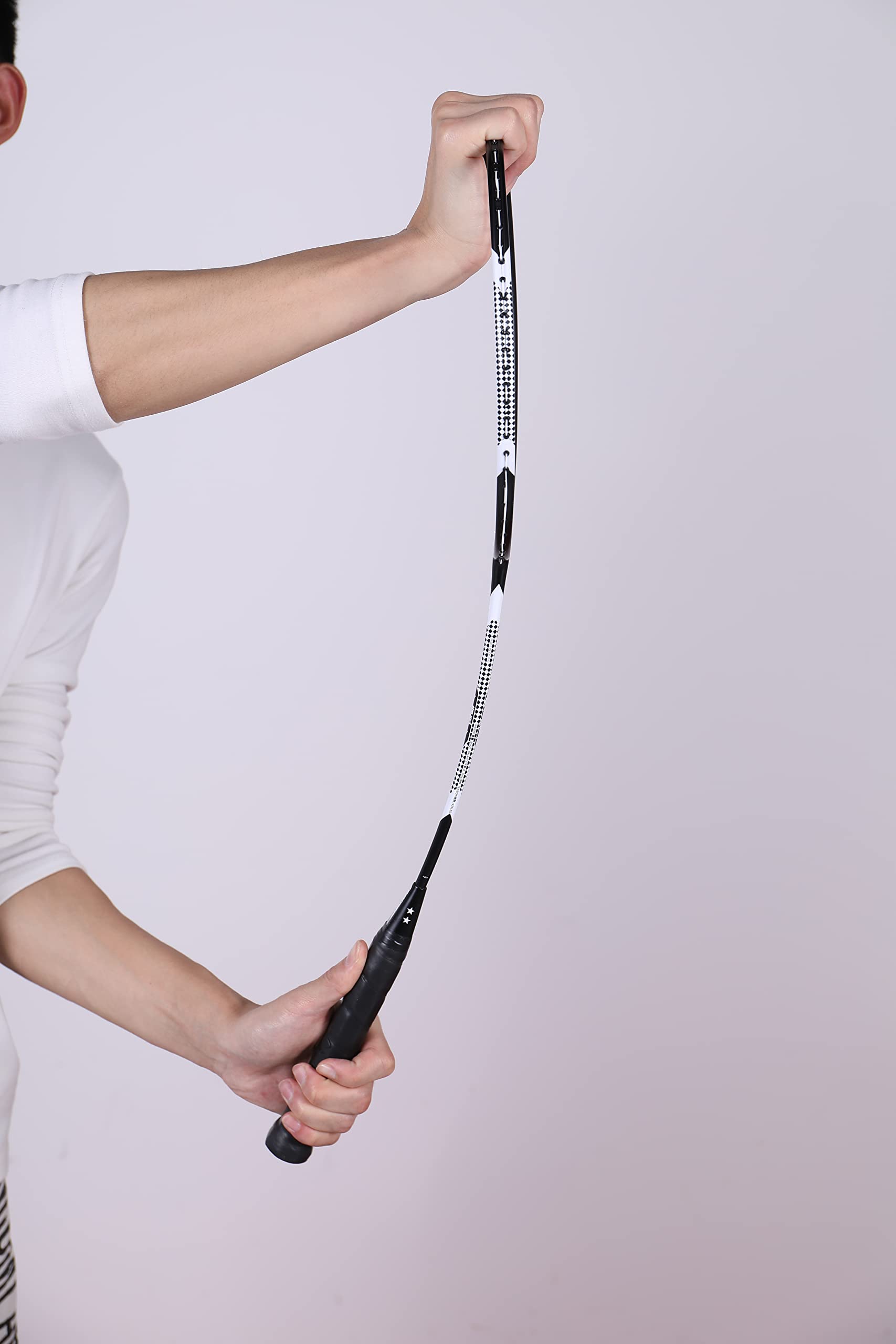 Light Weight Badminton Racket Set 2 Pcs Carbon Fiber Badminton Racquet Sets High Tension Badminton Bat with Carrying Bag, 3 Shuttlecocks, 2 Grip Rubber, Red