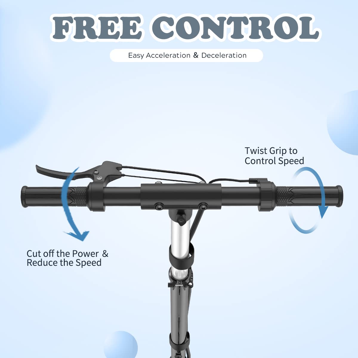 MAXTRA Folding Electric Scooter, Adjustable Handlebar Height for Kids Ages 6-12, up to 10mph & 60 Long Battery Life