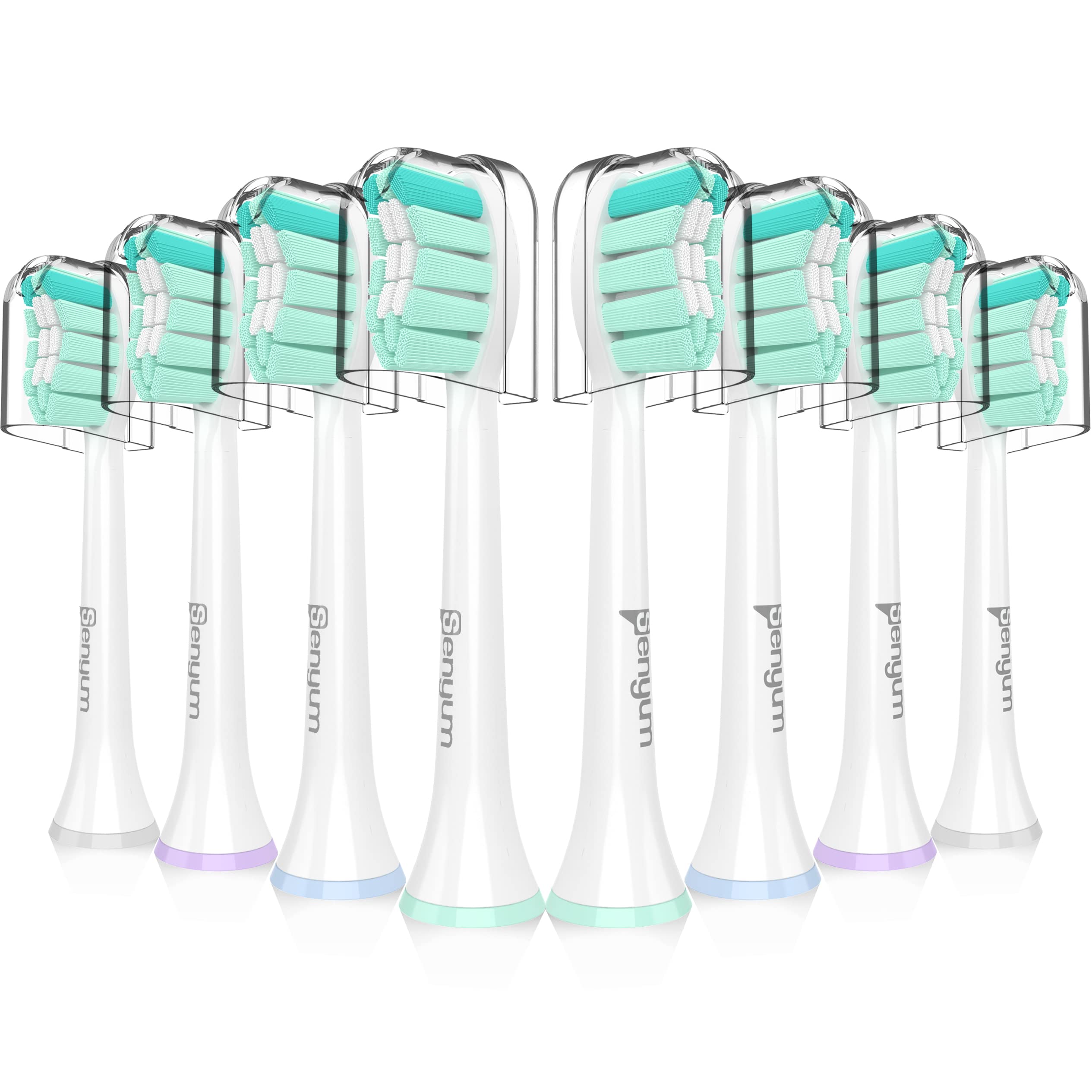Senyum Replacement Toothbrush Heads for Philips Sonicare Replacement Heads,Compatible with Phillips Sonicare Replacement Brush Head,Electric Toothbrush Heads Refill for Sonic Care Snap-On System,8 Pcs